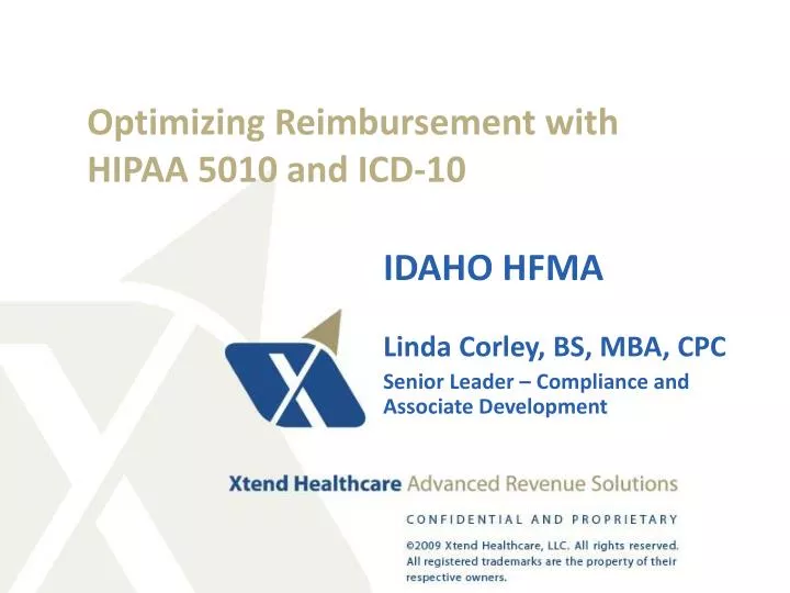 PPT - Optimizing Reimbursement with HIPAA 5010 and ICD-10 PowerPoint ...