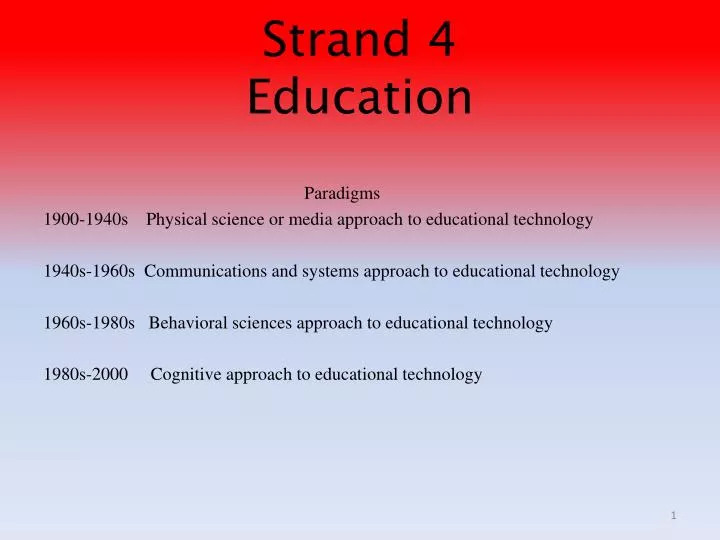 PPT - Strand 4 Education PowerPoint Presentation, free download - ID ...