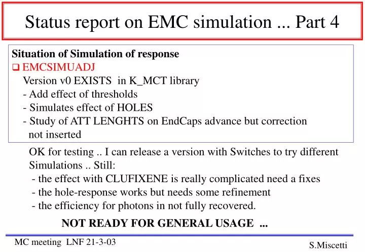 PPT - Status report on EMC simulation ... Part 4 PowerPoint ...