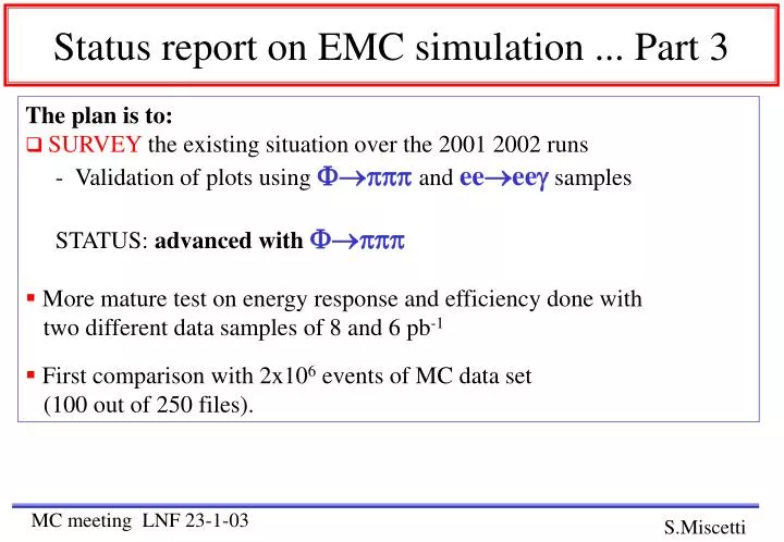 PPT - Status report on EMC simulation ... Part 3 PowerPoint ...