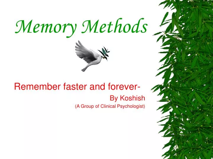 PPT - Memory Methods PowerPoint Presentation, free download - ID:5203184