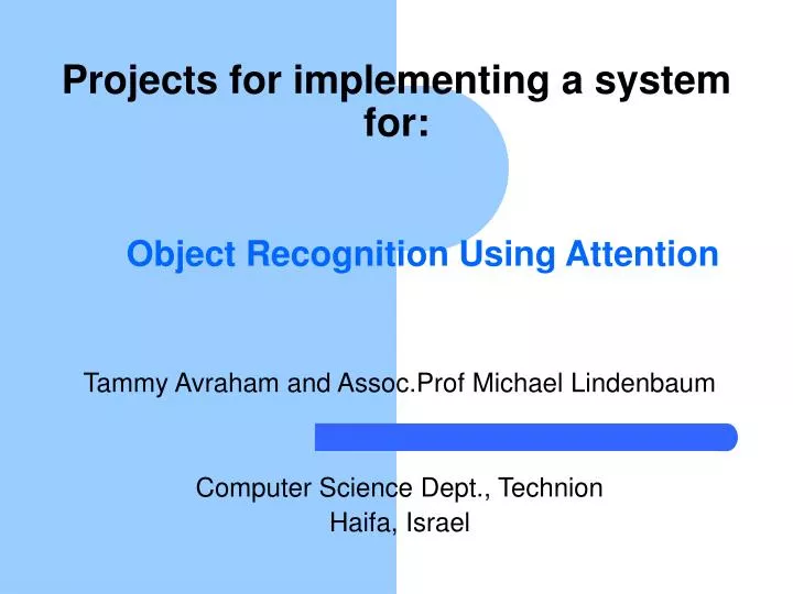 PPT - Object Recognition Using Attention PowerPoint Presentation, free download - ID:5203616