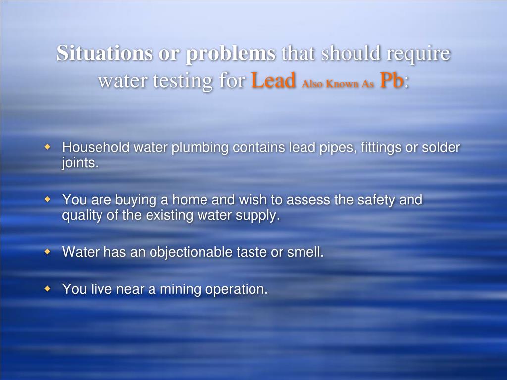 PPT - Is Your Water Safe ? Education for Parents about Lead Hazards in ...