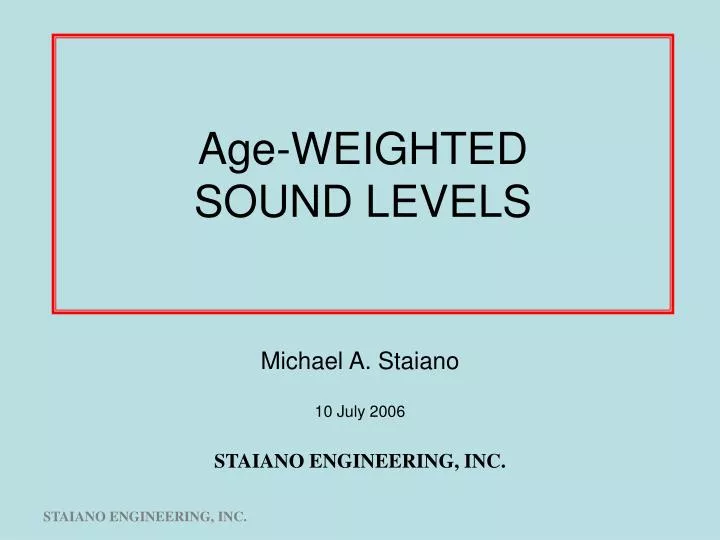 PPT - Age-WEIGHTED SOUND LEVELS PowerPoint Presentation, free download ...