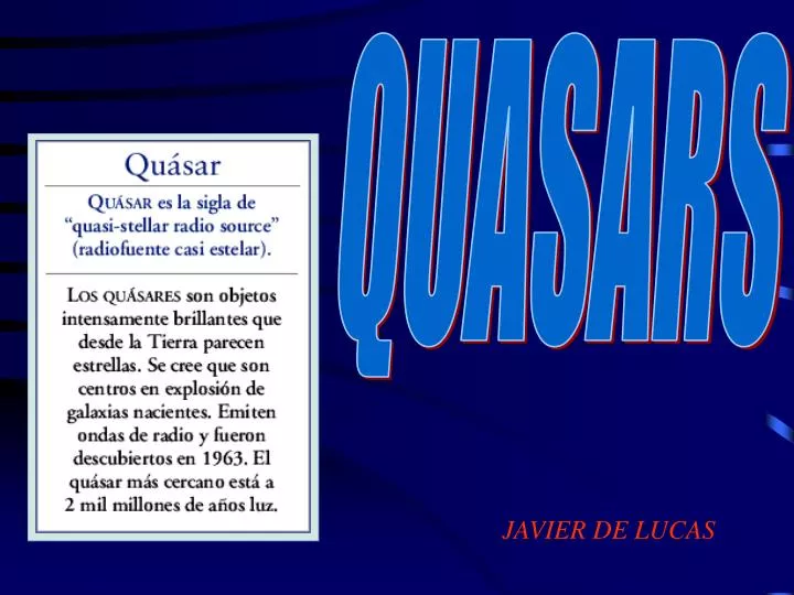 PPT - QUASARS PowerPoint Presentation, free download - ID:5205014