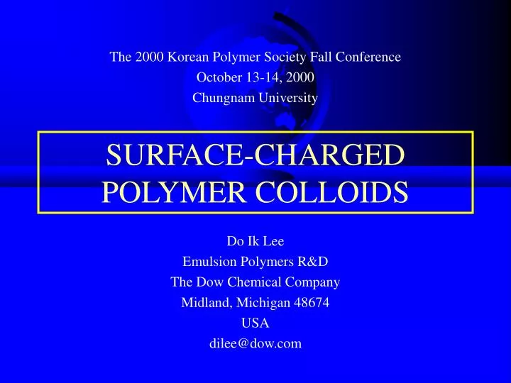 PPT - SURFACE-CHARGED POLYMER COLLOIDS PowerPoint Presentation, free ...