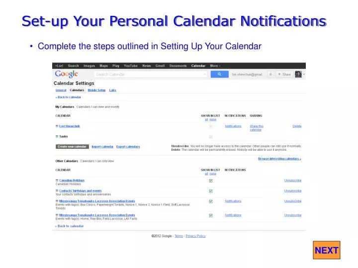 PPT - Set-up Your Personal Calendar Notifications PowerPoint ...