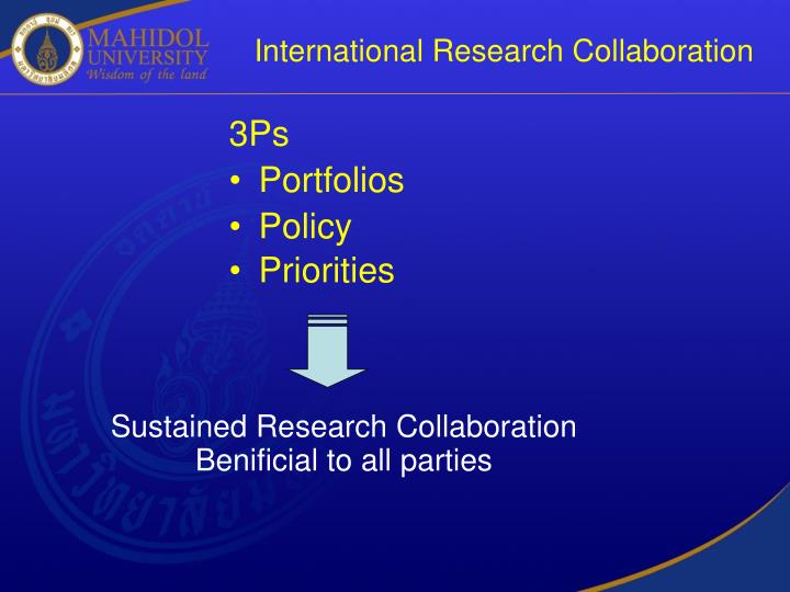 PPT - Patterns of Research Collaboration of Mahidol University and ...