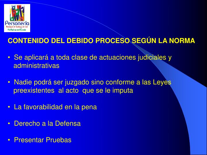 PPT - EL DEBIDO PROCESO PowerPoint Presentation - ID:5207966