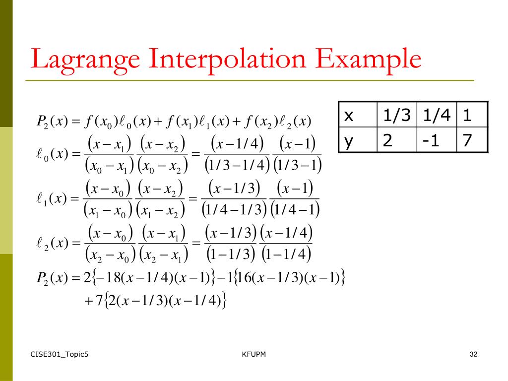PPT - SE301: Numerical Methods Topic 5: Interpolation Lectures 20-22 ... PPT - SE301: Numerical Methods Topic 5: Interpolation Lectures 20-22 ...