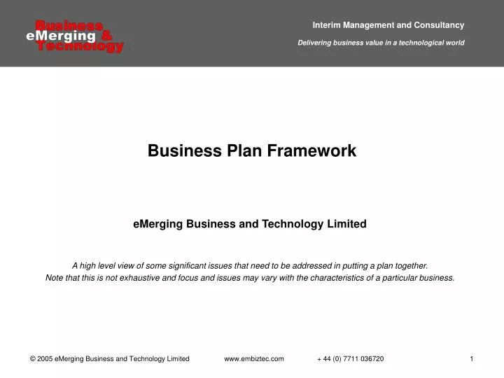 PPT - Business Plan Framework PowerPoint Presentation, free download ...