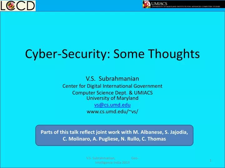 PPT - Cyber-Security: Some Thoughts PowerPoint Presentation, free ...