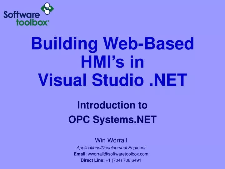 PPT - Building Web-Based HMI’s in Visual Studio .NET PowerPoint ...
