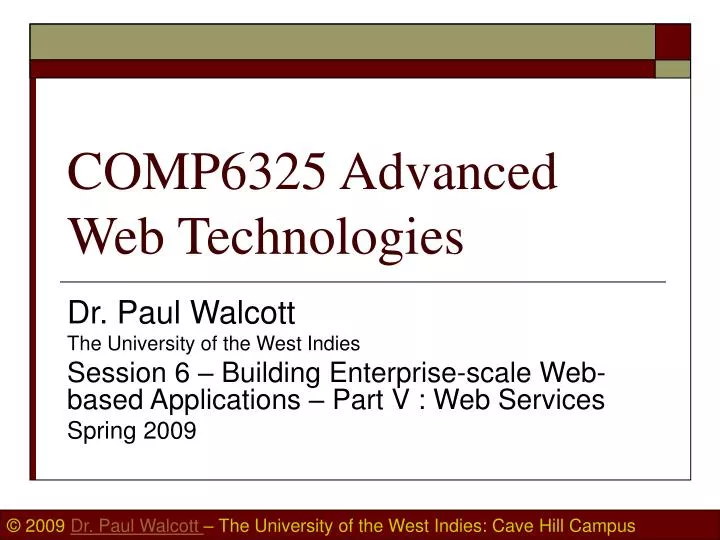 PPT - COMP6325 Advanced Web Technologies PowerPoint Presentation, free ...