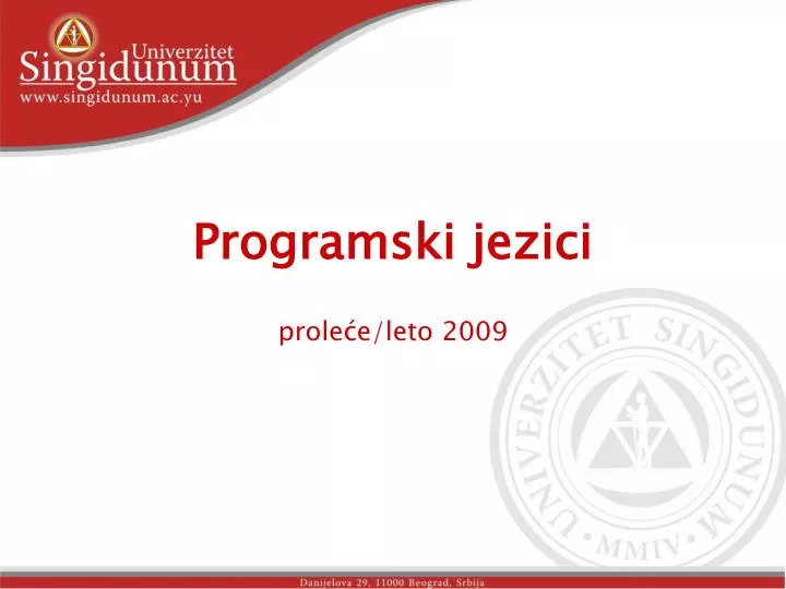 PPT - Programski jezici PowerPoint Presentation, free download - ID:5221238
