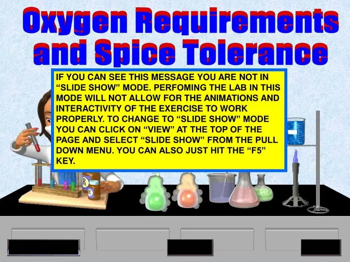 PPT - Oxygen Requirements and Spice Tolerance PowerPoint Presentation ...