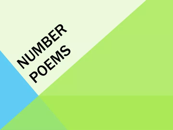 PPT - Number Poems PowerPoint Presentation, free download - ID:5225697