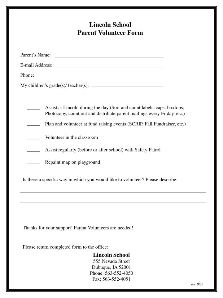 PPT - Parent’s Name: E-mail Address: Phone: My children’s grade(s ...