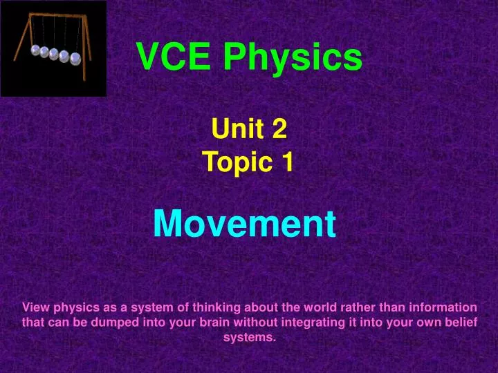 PPT - VCE Physics Unit 2 Topic 1 PowerPoint Presentation, free download ...