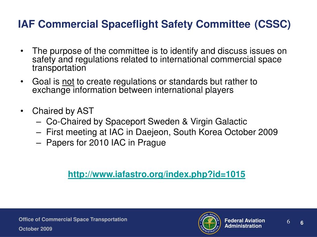 PPT - FAA Office of Commercial Space Transportation IAF Commercial ...
