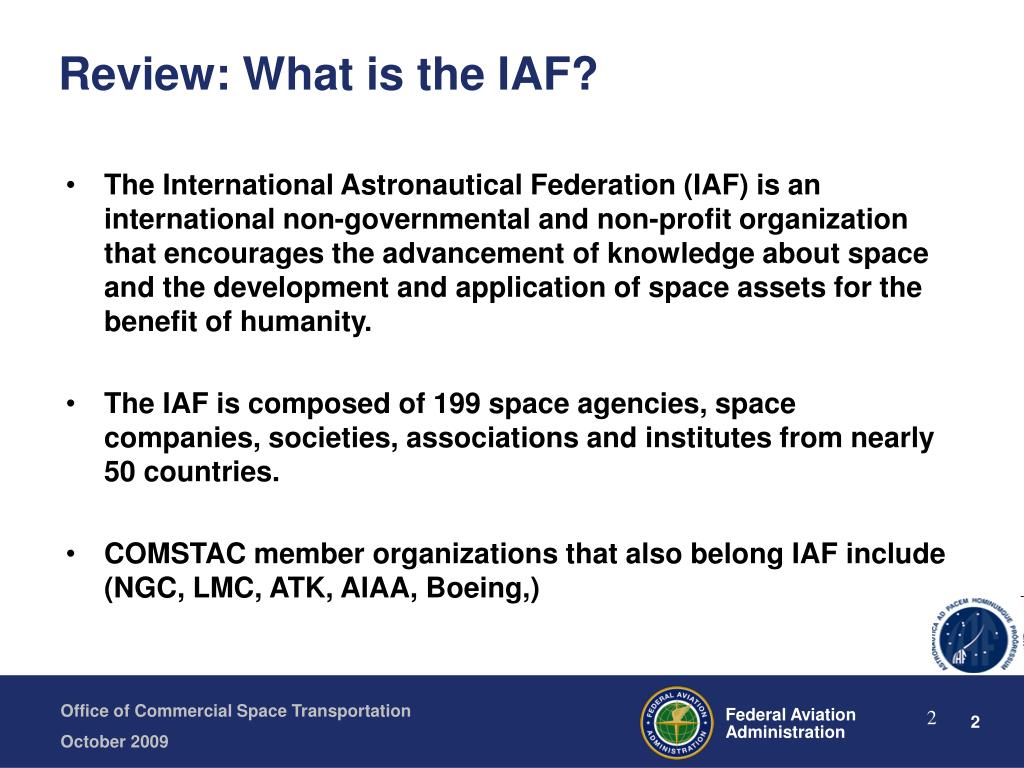 PPT - FAA Office of Commercial Space Transportation IAF Commercial ...