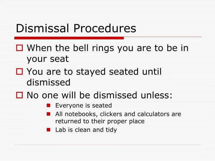 PPT - Dismissal Procedures PowerPoint Presentation, free download - ID ...