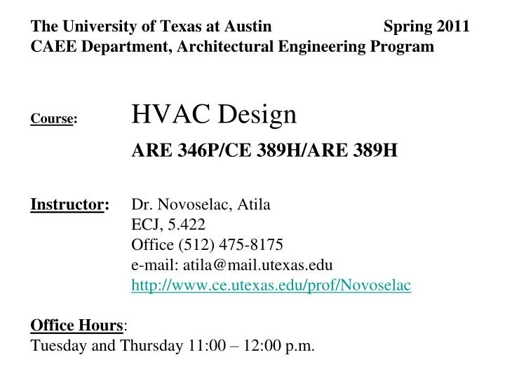 PPT - The University of Texas at Austin Spring 2011 PowerPoint ...