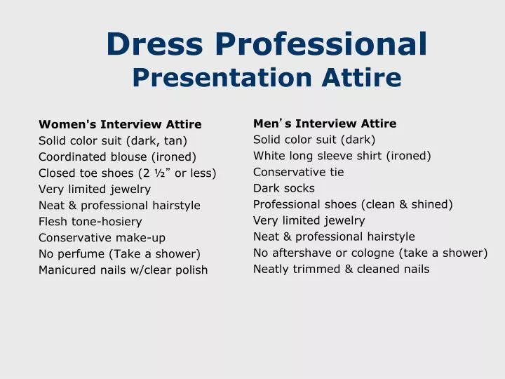 PPT - Dress Professional Presentation Attire PowerPoint Presentation ...
