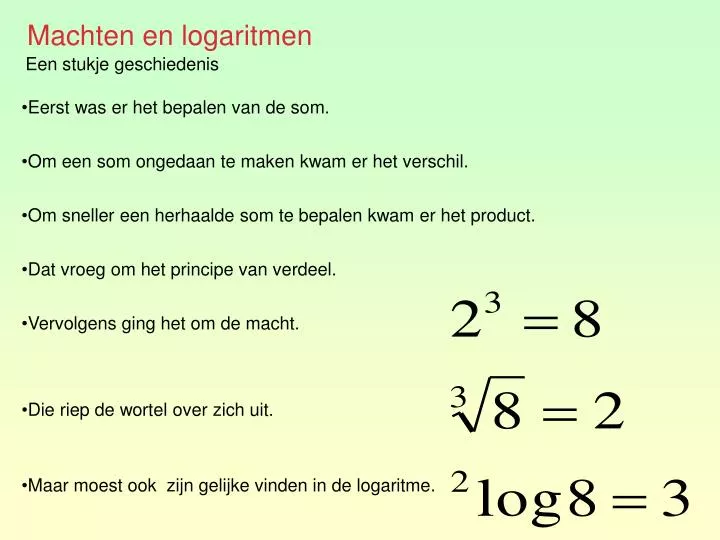 PPT - Machten en logaritmen PowerPoint Presentation, free download - ID ...
