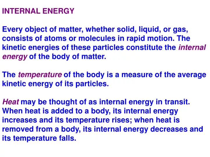 PPT - INTERNAL ENERGY PowerPoint Presentation, free download - ID:5242447