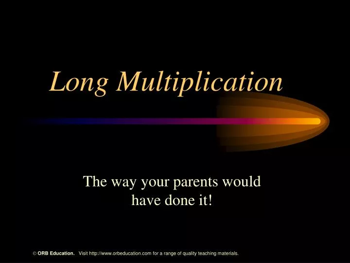 PPT Long Multiplication PowerPoint Presentation Free Download ID
