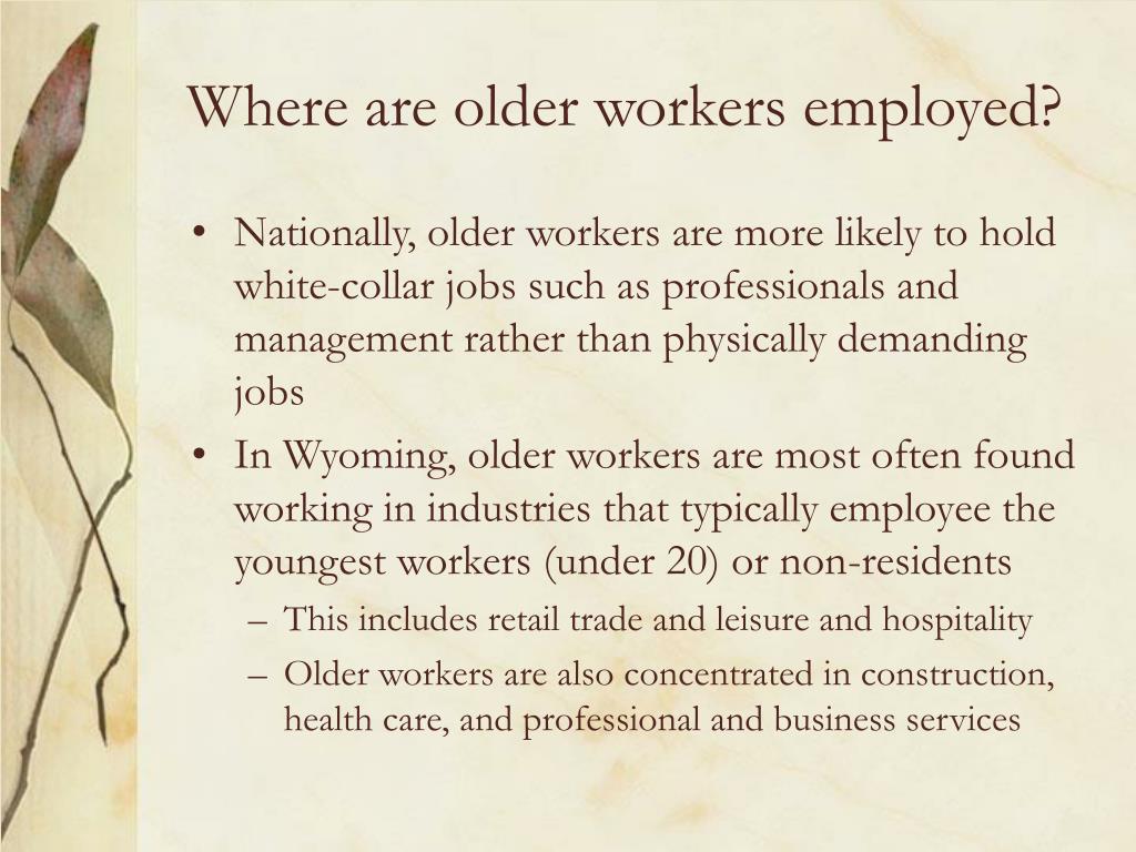 PPT - Older Adults in the Workforce: Retention Issues PowerPoint ...