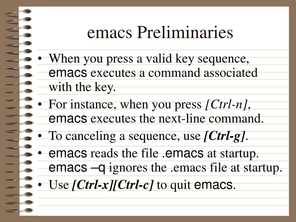 Ppt Cs 497c Introduction To Unix Lecture 17 The Gnu Emacs Editor Powerpoint Presentation