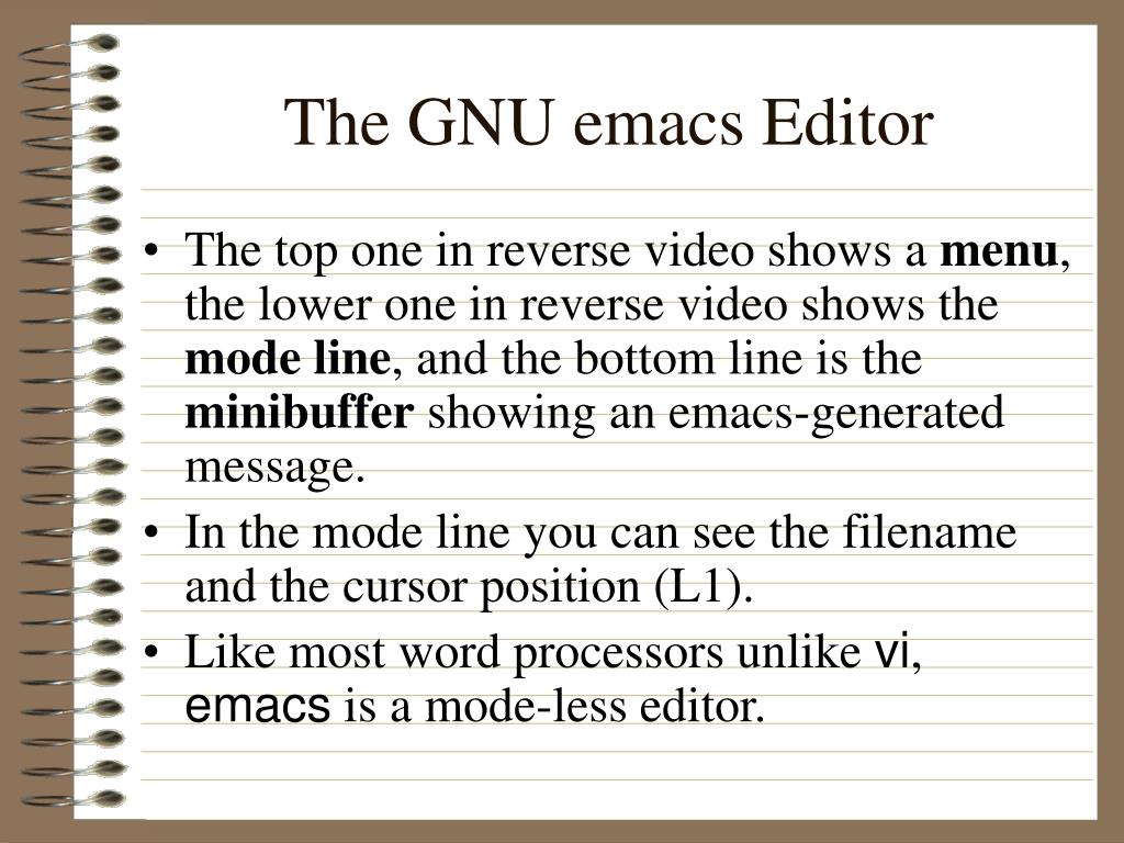 Ppt Cs 497c Introduction To Unix Lecture 17 The Gnu Emacs Editor Powerpoint Presentation 6405