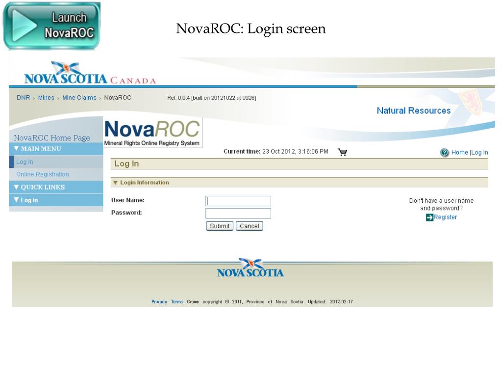 PPT - Nova Scotia Mineral and Petroleum Registry: Modernization and ...