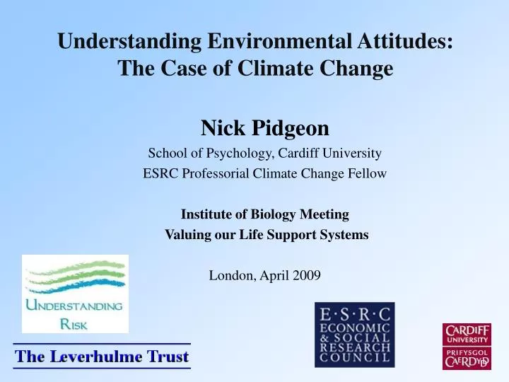 PPT - Understanding Environmental Attitudes: The Case of Climate Change ...