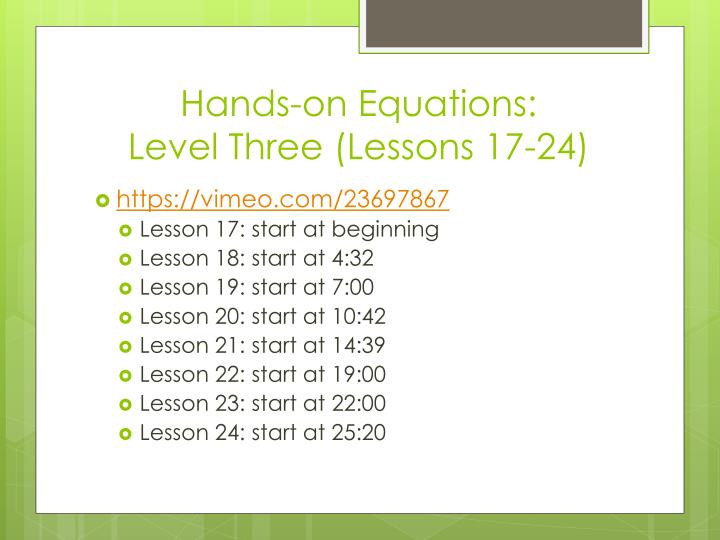 PPT - Hands-On Equations PowerPoint Presentation - ID:5248404