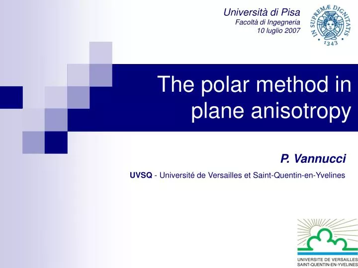 PPT - The polar method in plane anisotropy PowerPoint Presentation ...