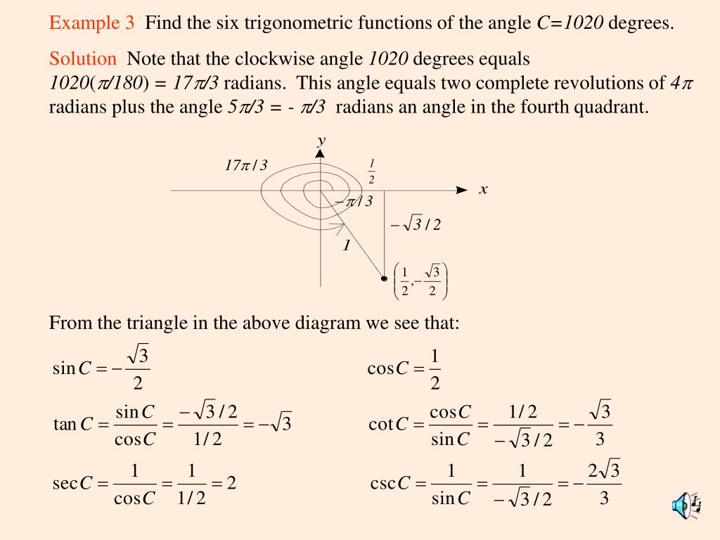 PPT Example 3 Find The Six Trigonometric Functions Of The Angle C