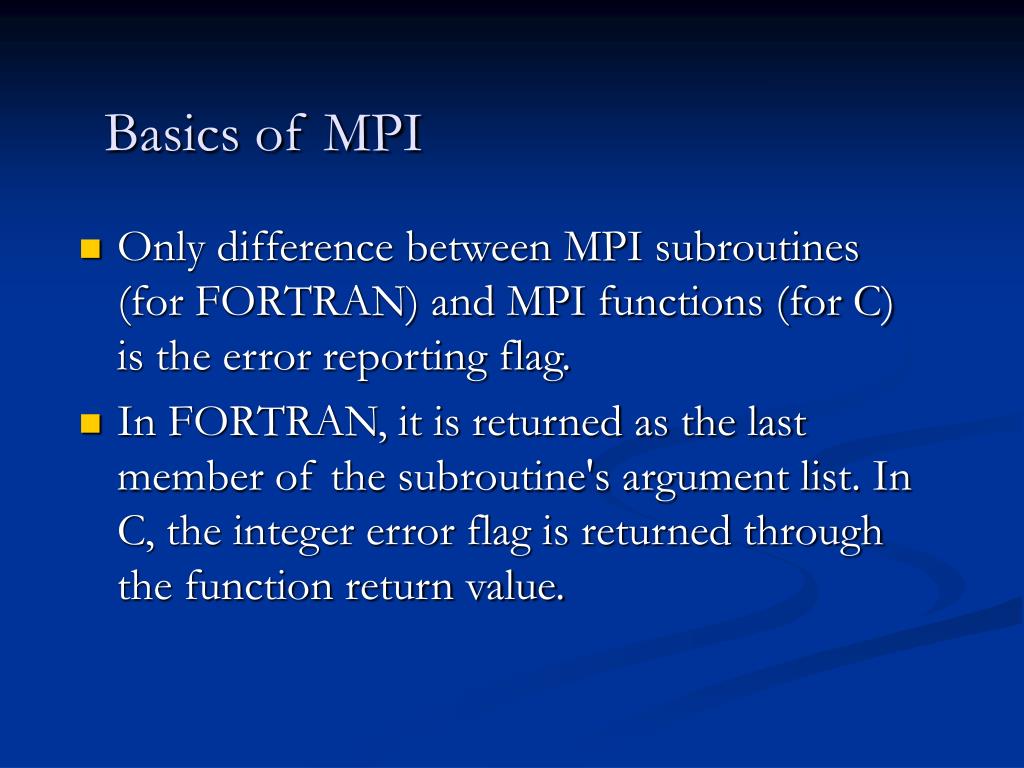 Ppt Introduction To Parallel Programming Using Mpi 1 Powerpoint Presentation Id5249890
