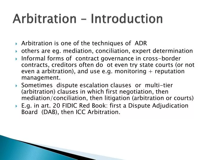 PPT - Arbitration – Introduction PowerPoint Presentation, free download ...