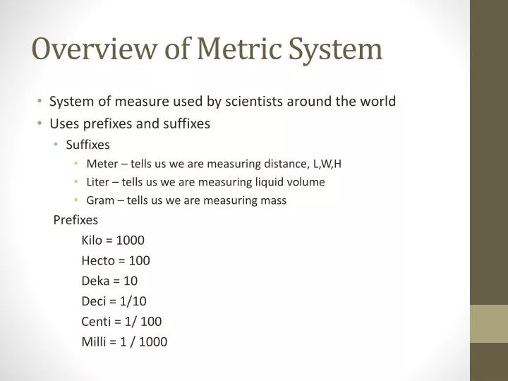 PPT - Overview of Metric System PowerPoint Presentation, free download ...