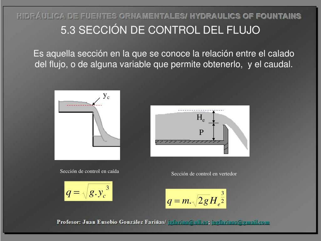 PPT - 5.1. Introducción. 5.2. Número de Froude. 5.3. Sección de control ...