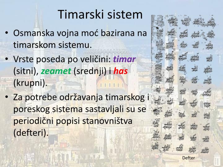 PPT - DRŽAVNO I DRUŠTVENO UREĐENJE OSMANSKOG CARSTVA PowerPoint ...