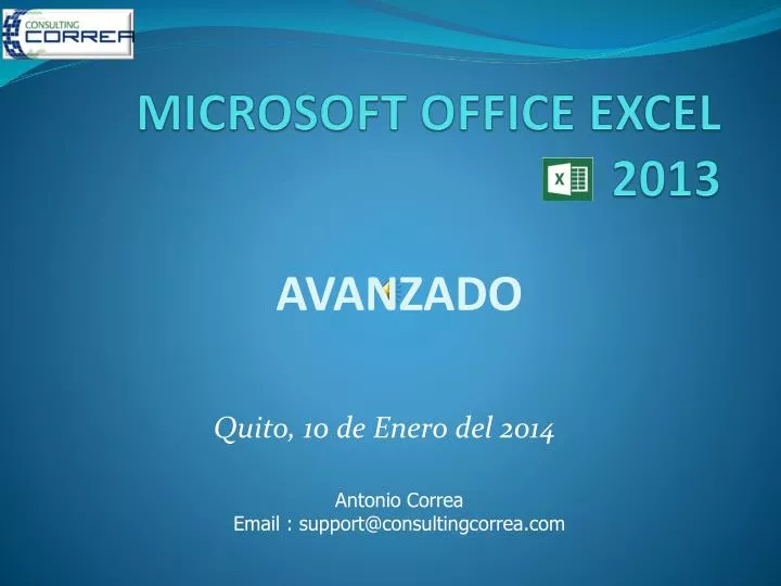 PPT - MICROSOFT OFFICE EXCEL 2013 PowerPoint Presentation, free ...