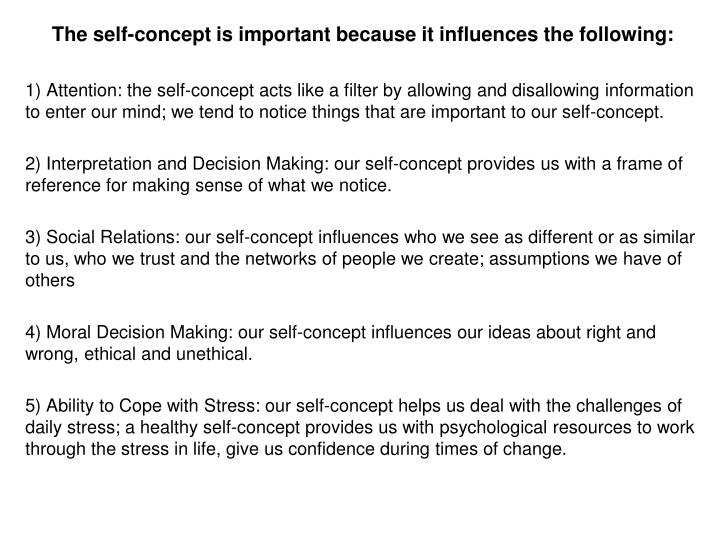 PPT - Components of the Self-Concept Self-concept involves 4 separate ...
