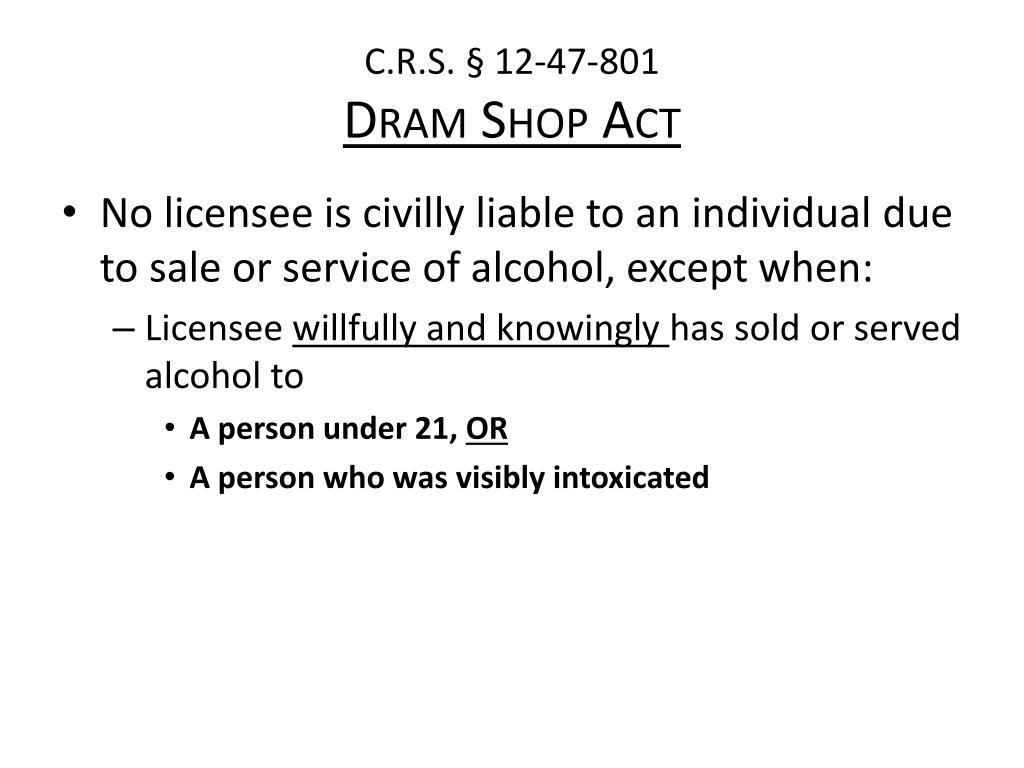 PPT - Dram Shop Act & Premises Liability For Bar and Tavern Owners ...
