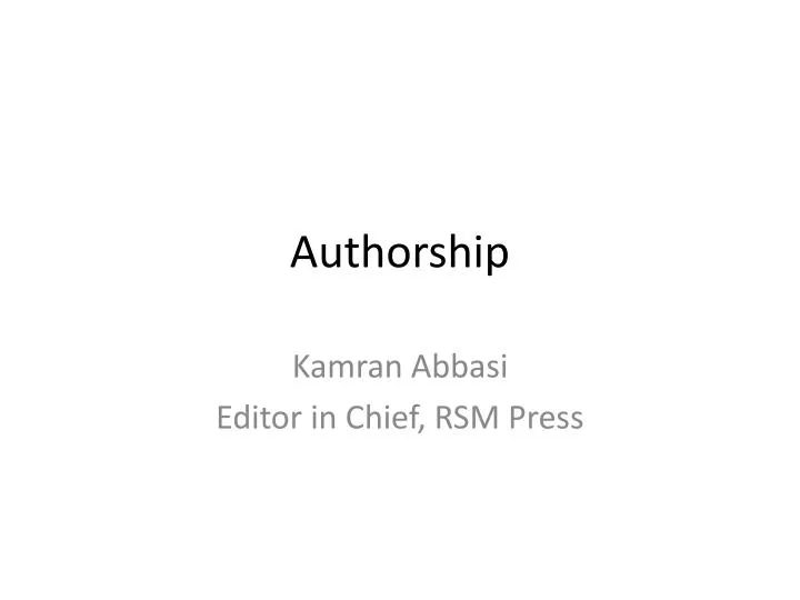 PPT - Authorship PowerPoint Presentation, free download - ID:5259690