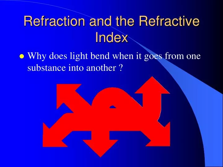 PPT - Refraction and the Refractive Index PowerPoint Presentation, free ...