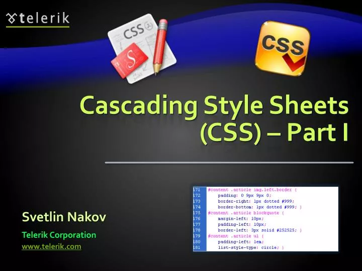 PPT - Cascading Style Sheets (CSS) – Part I PowerPoint Presentation ...